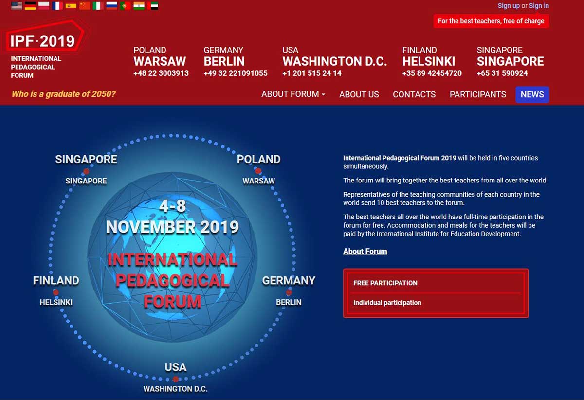 Forum globale internazionale pedagogico IPF-2019 - Associazione Nazionale Docenti